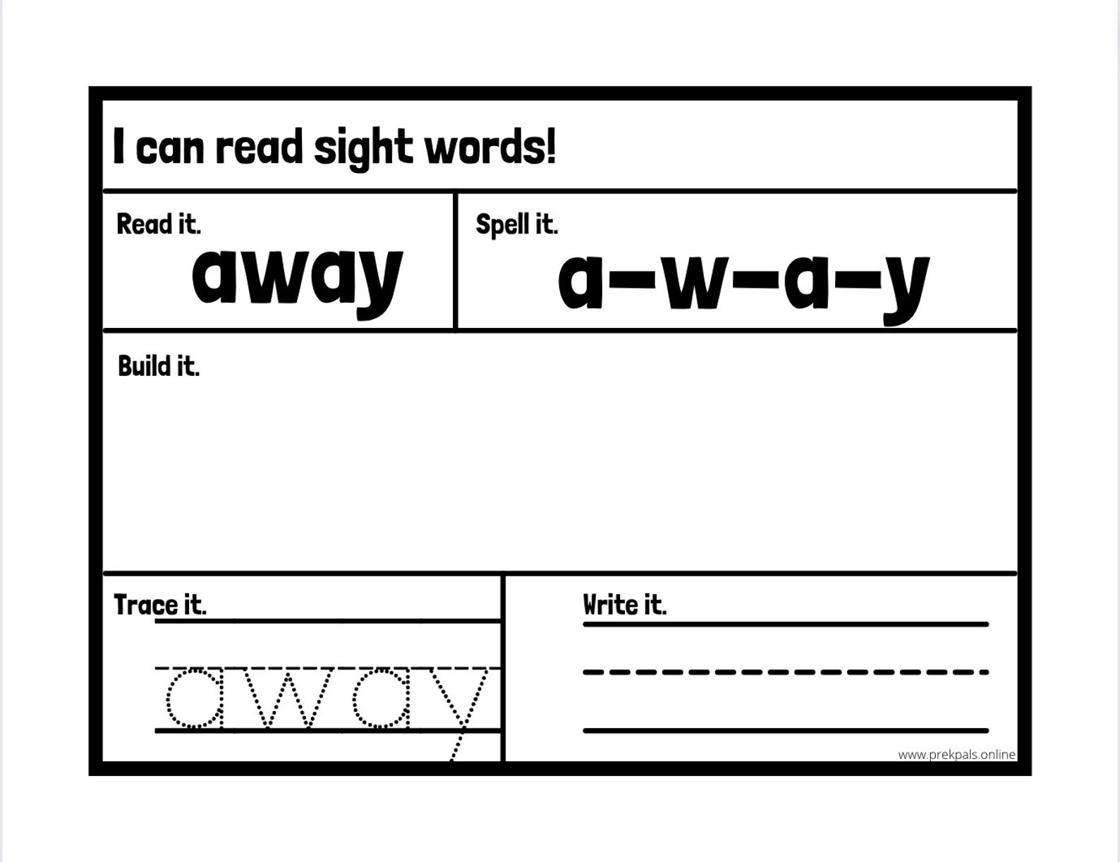 Sight Word Activity Mats PDF – 38 Printable Word Building Pages for ...