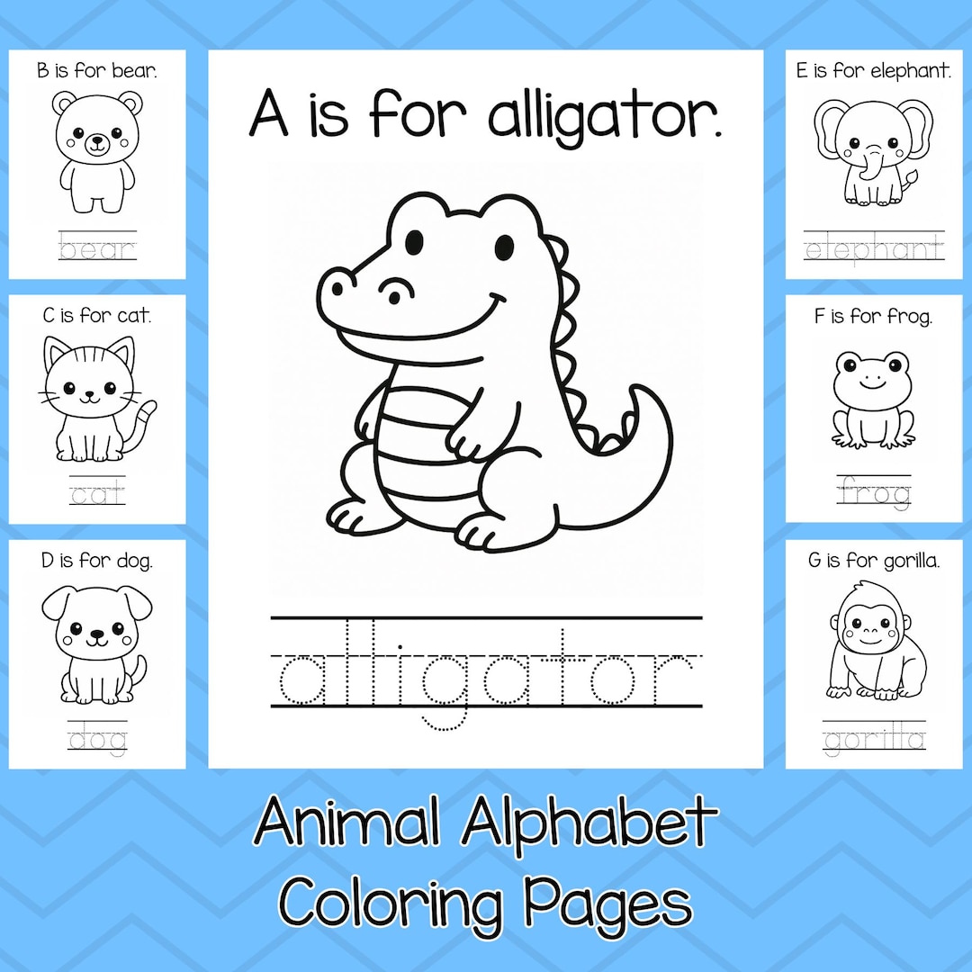 Animal Alphabet Coloring Book PDF – 26 Printable ABC Pages With Tracing ...