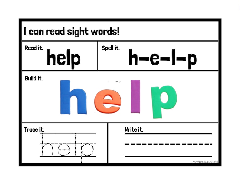 Sight Word Activity Mats PDF – 38 Printable Word Building Pages for ...