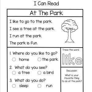 Easy Reading Passages - Etsy