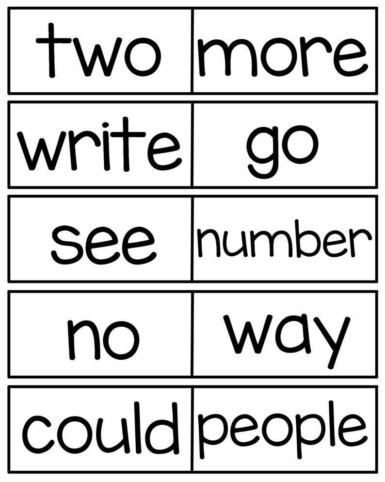 100 Printable Fry's First Hundred Sight Word Flashcards. - Etsy