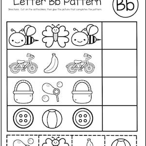 Alphabet Beginning Sound Cut and Paste Worksheets – A to Z Pattern ...