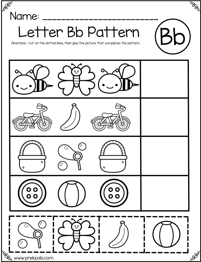 Alphabet Beginning Sound Cut and Paste Worksheets – A to Z Pattern ...