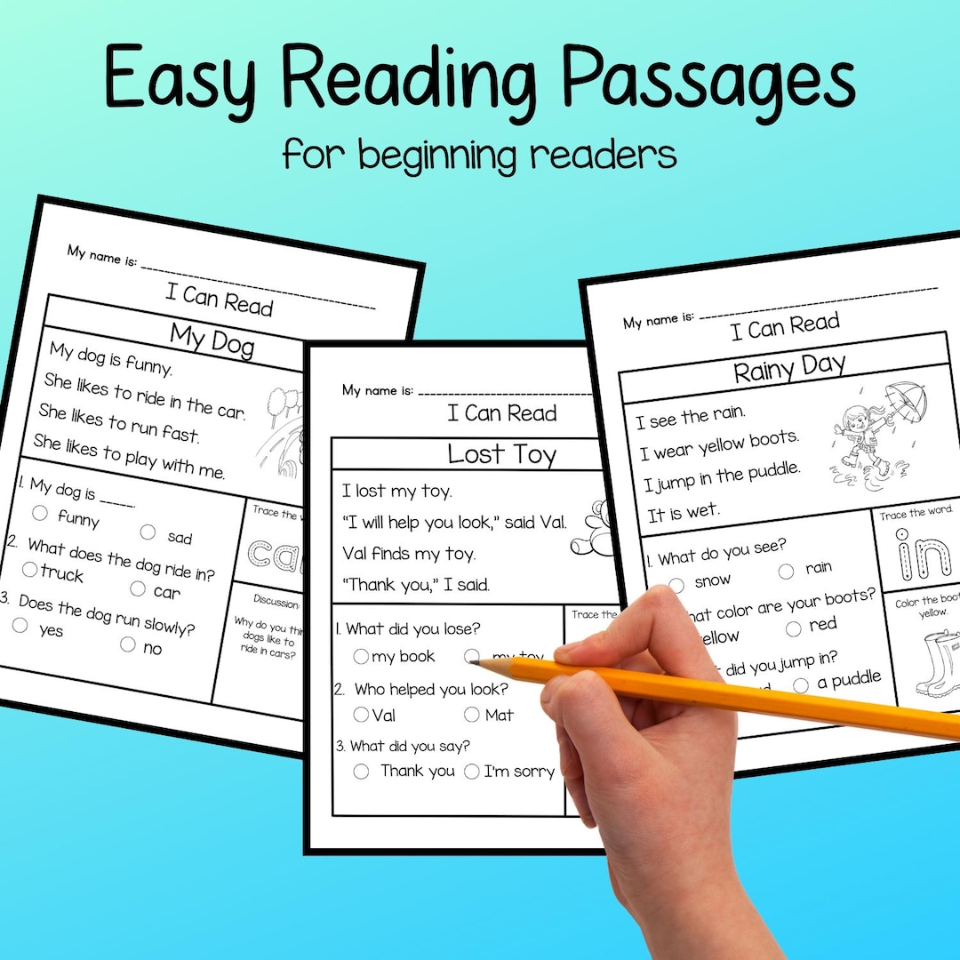 Kindergarten Reading Worksheets PDF | 20 Easy Reading Comprehension ...