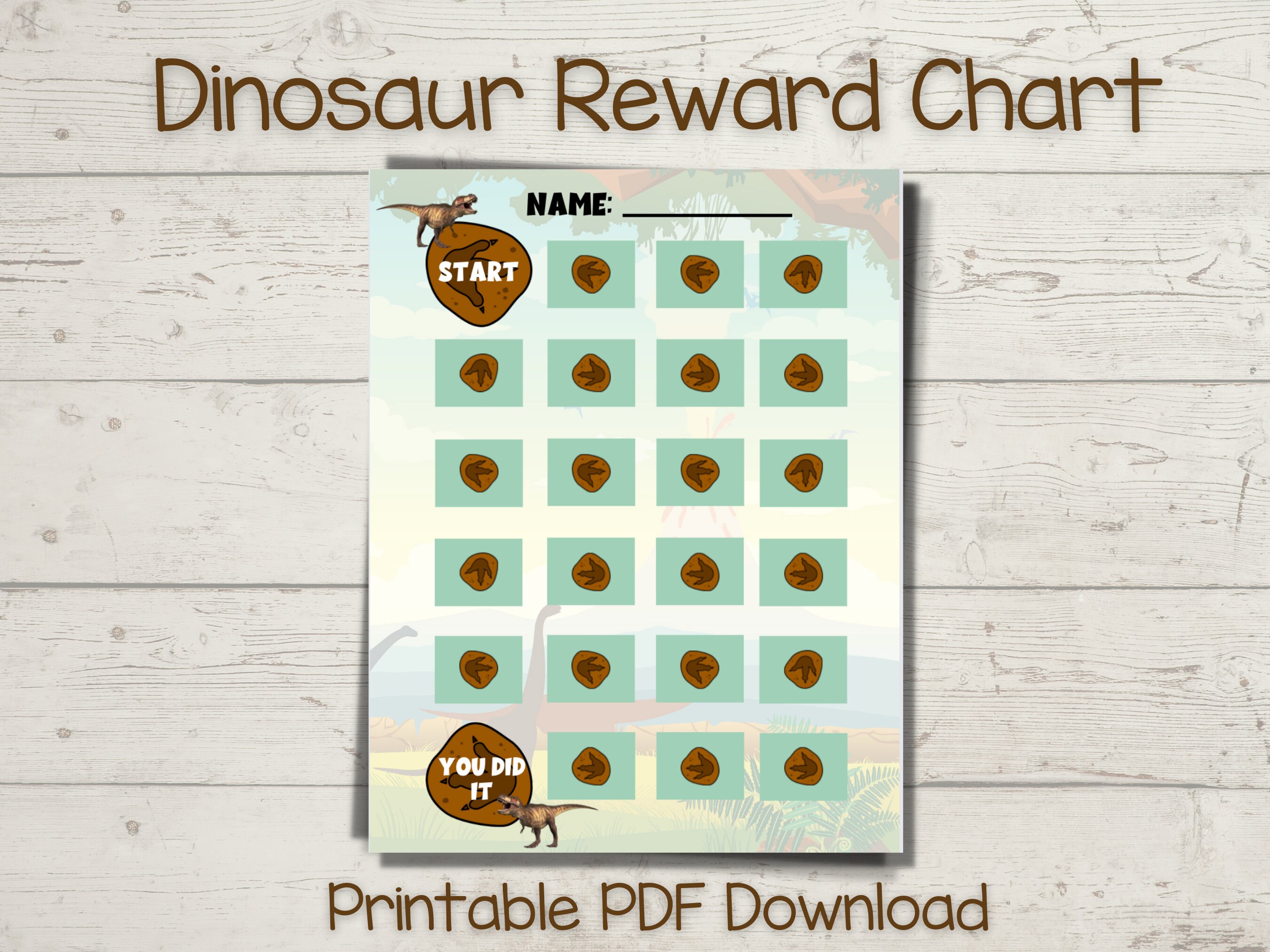 Dinosaur Reward Chart - Etsy