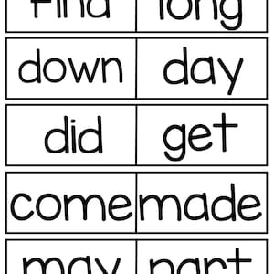 100 Printable Fry’s Sight Word Flashcards – First 100 High Frequency ...