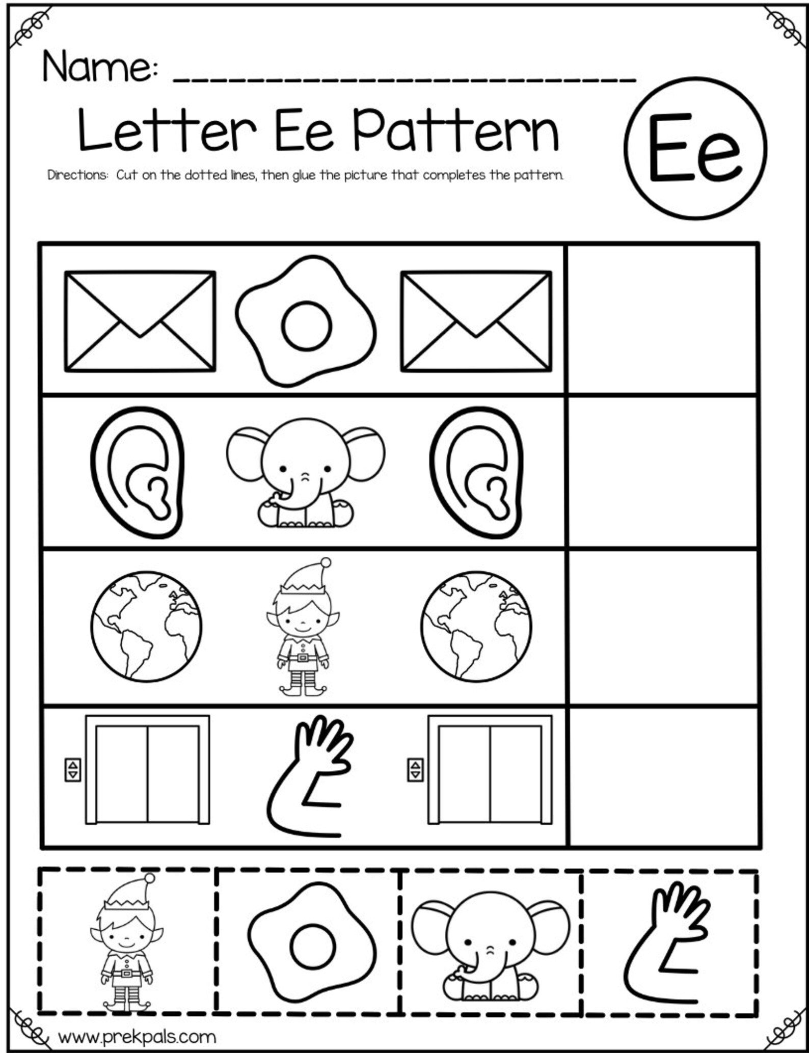 Alphabet Beginning Sound Cut and Paste Worksheets – A to Z Pattern ...