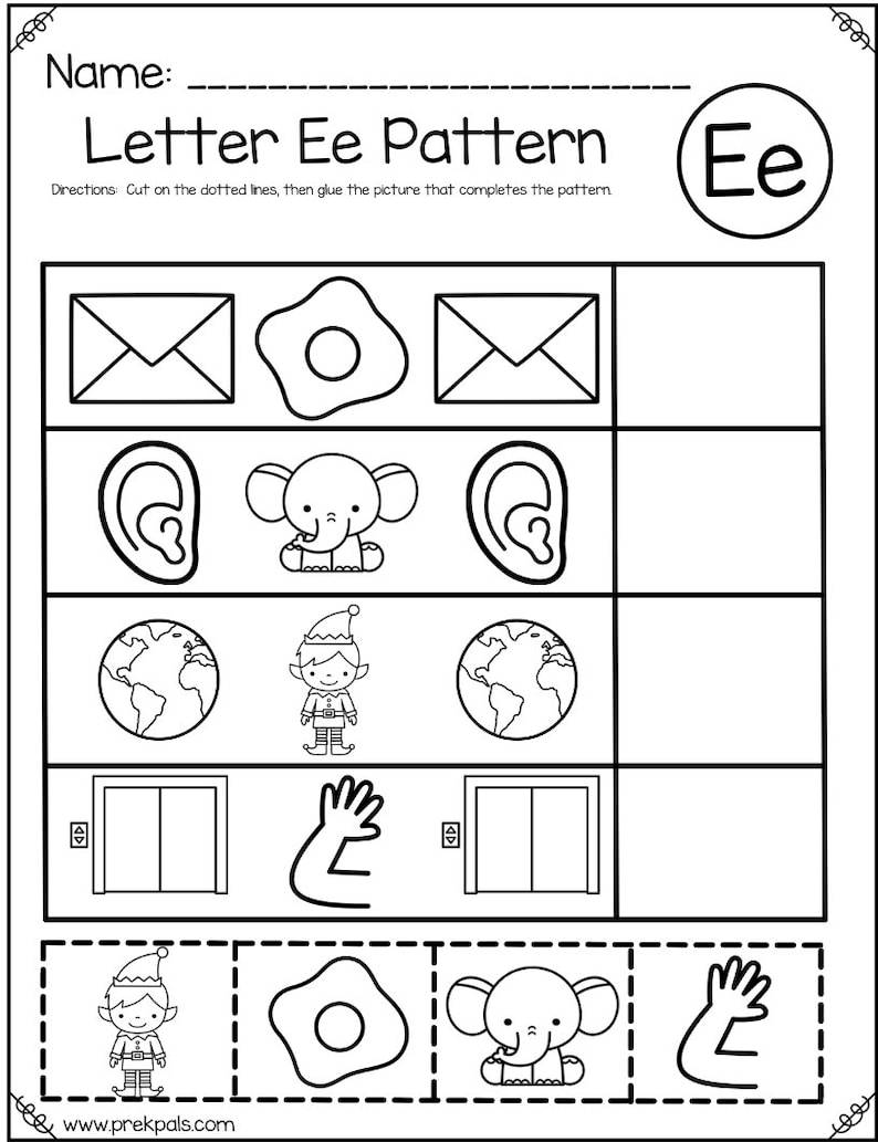 Alphabet Beginning Sound Cut and Paste Worksheets – A to Z Pattern ...