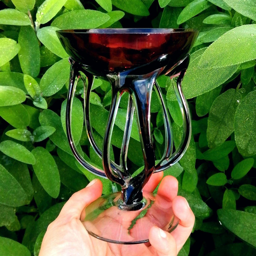 Ursula Scrying Bowl Divination Tool. Vintage Mouth Blown Glass. Large ...