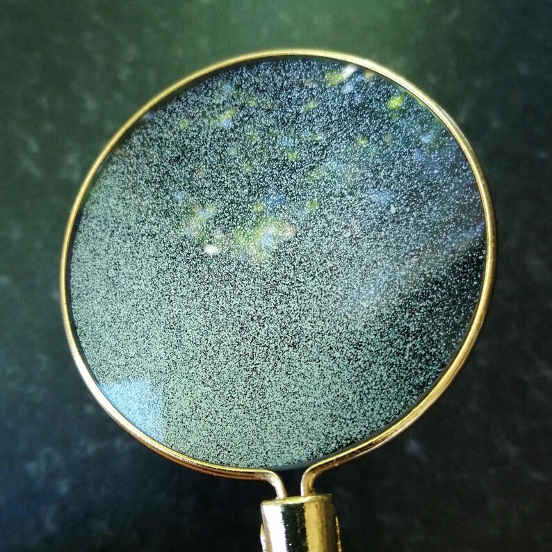 Galaxy Scrying Mirror. Glass Silver & Black Ritually Foxed, Scrying ...