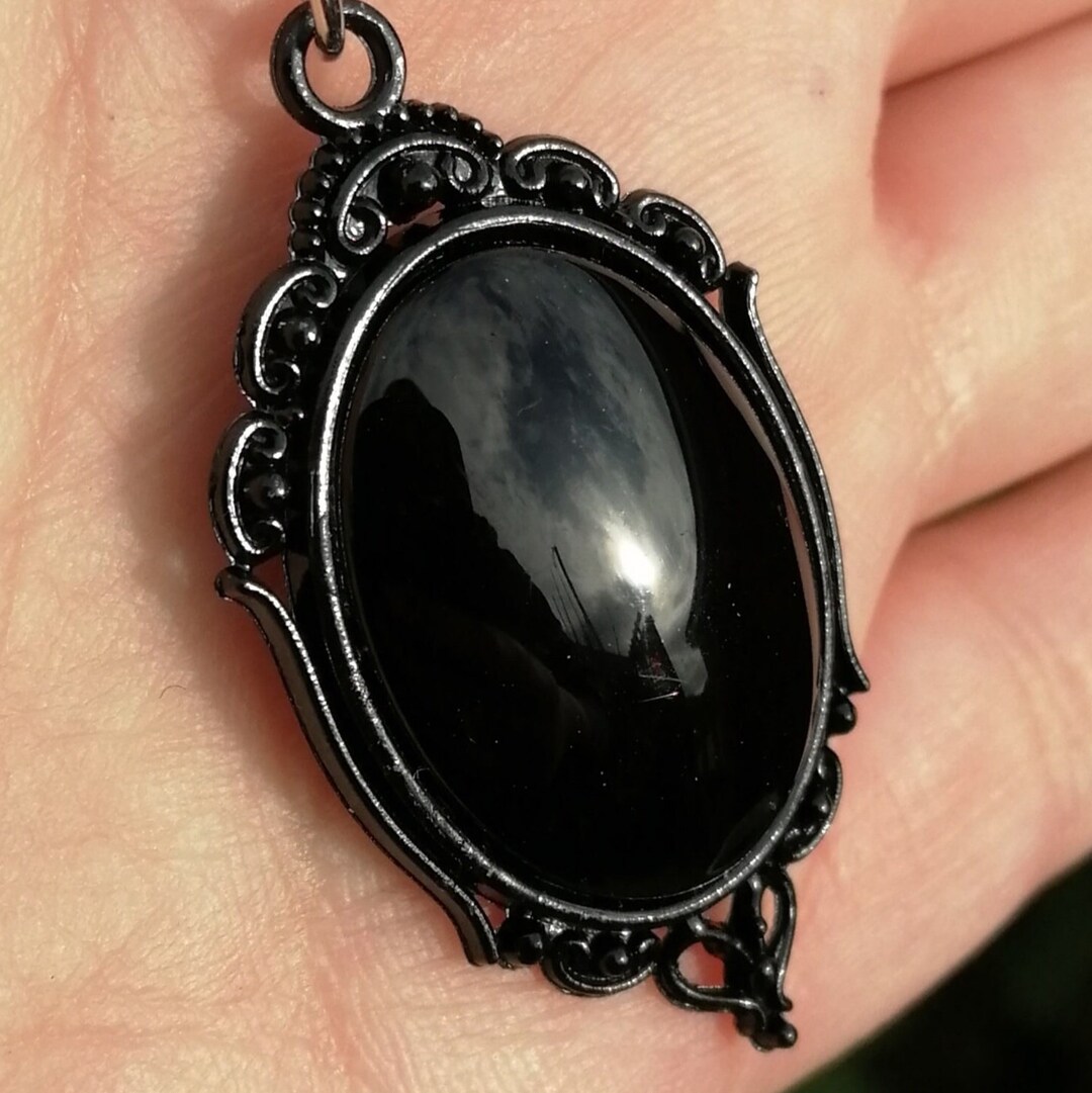Mini Scrying Mirror 'darkling'. Black Mirror in Antiqued Casing. for ...