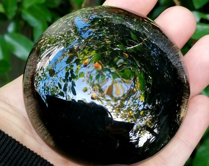 Glass Eye - Scrying Mirror. Vintage Solid Convex, Clear & Black Vintage ...