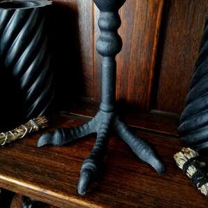 Crows Foot Extra Large Black Glass Scrying Orb on Cast Iron Crows Foot ...
