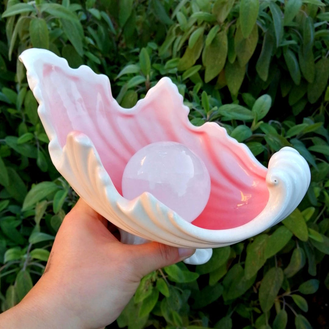 Aphrodite Crystal Ball, Calcite Quartz Sphere Scrying Orb on Ceramic ...