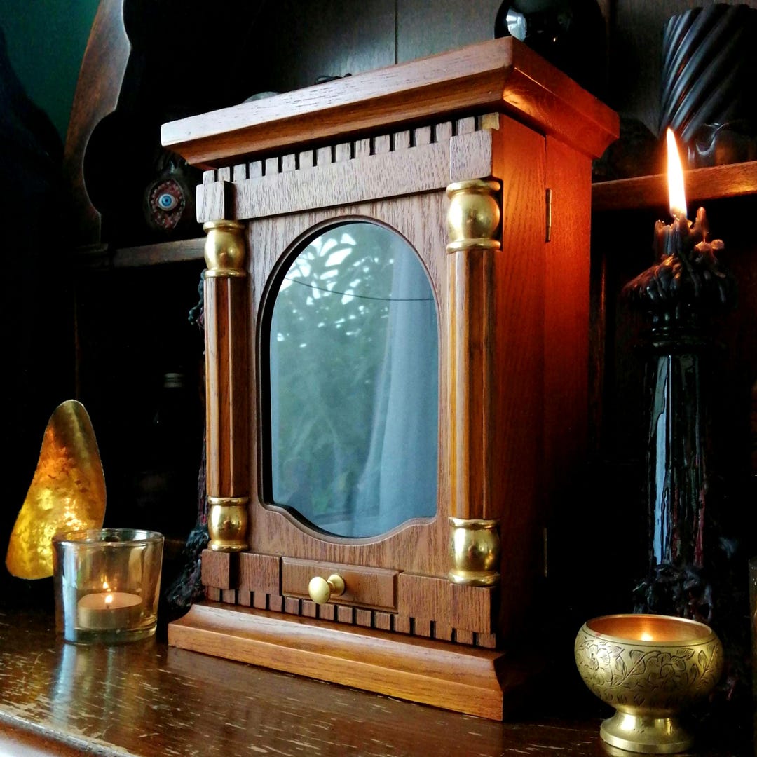 Oak King - Scrying Cabinet. Foxed Glass Mirror. Oak Veneer. Curiosity ...