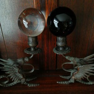The Griffins - Crystal Ball, Pair. Obsidian, Glass, Scrying Orbs ...