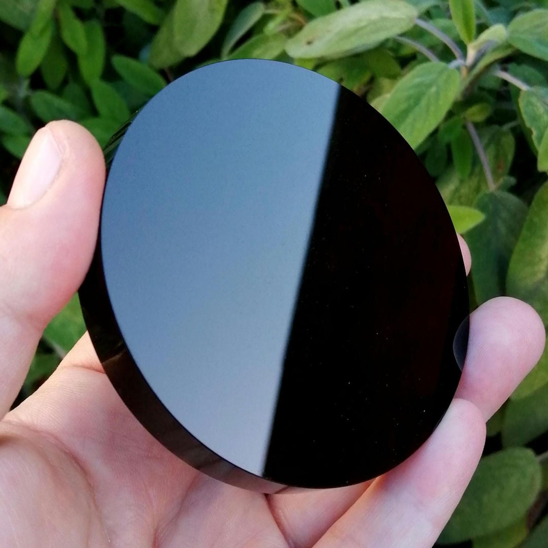 Scrying Mirror. Obsidian Scrying Glass. 8cm Round. Divination Tool ...