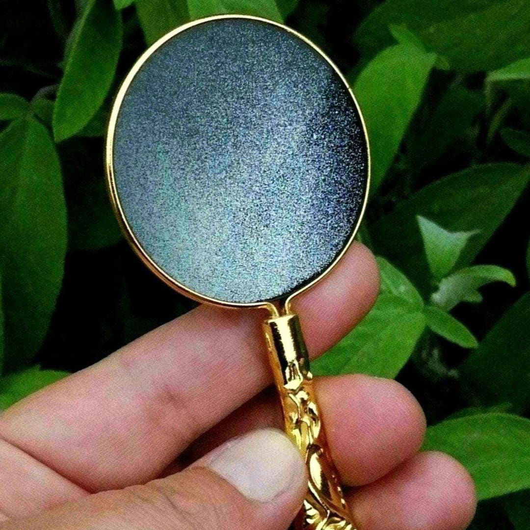 Galaxy Scrying Mirror. Glass Silver & Black Ritually Foxed, Scrying ...