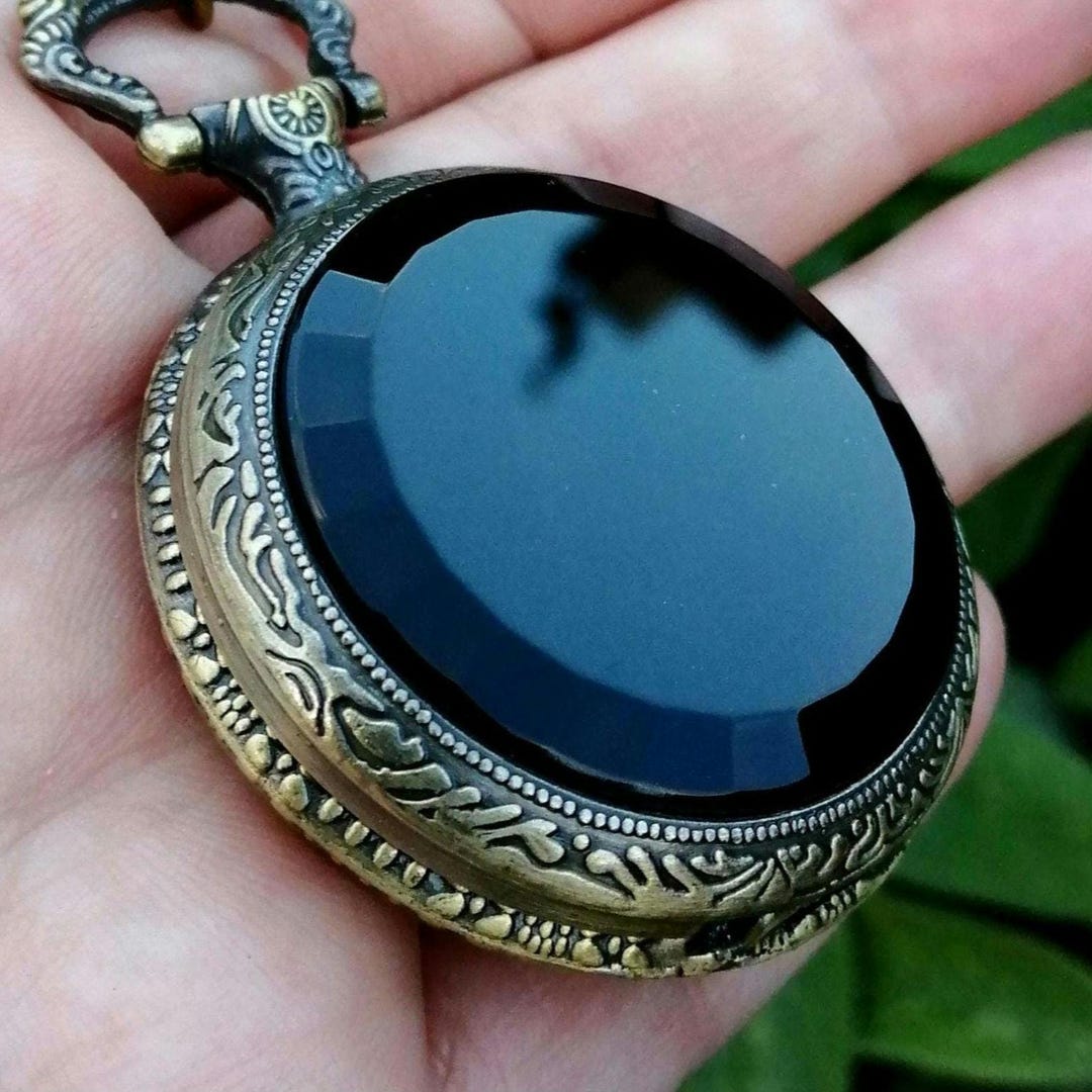 Insight Scrying Mirror. ACRYLIC FACE. Black Scrying Mirror. Etched ...