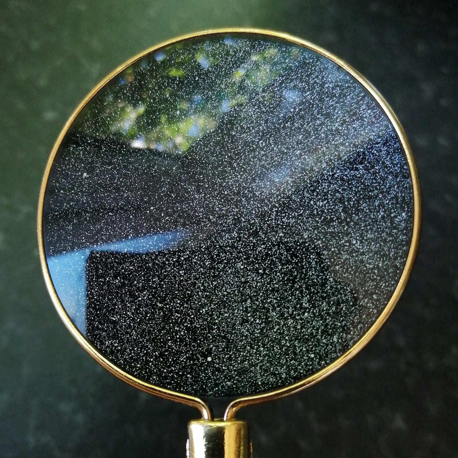 Galaxy Scrying Mirror. Glass Silver & Black Ritually Foxed, Scrying ...