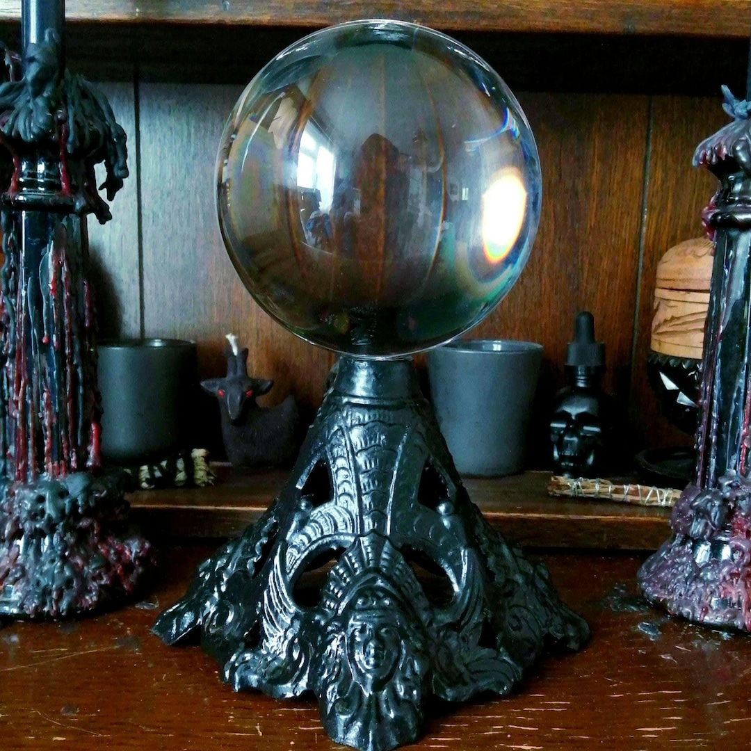 Medusa Crystal Ball, Huge GLASS Modern, Scrying Orb on Vintage, Cast ...