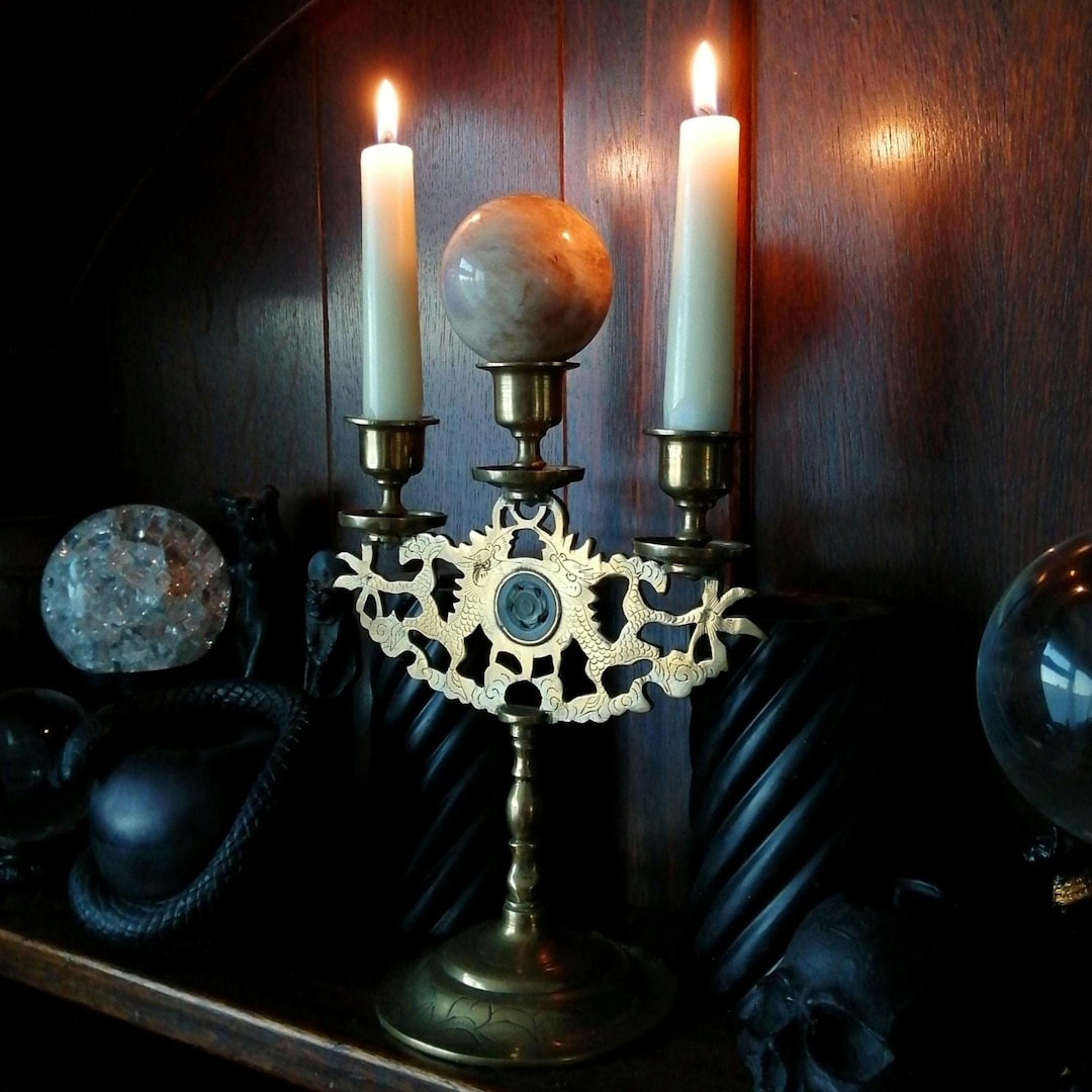 Jade Dragons Crystal Ball. Scrying Orb & Stand. Moonstone Orb on ...