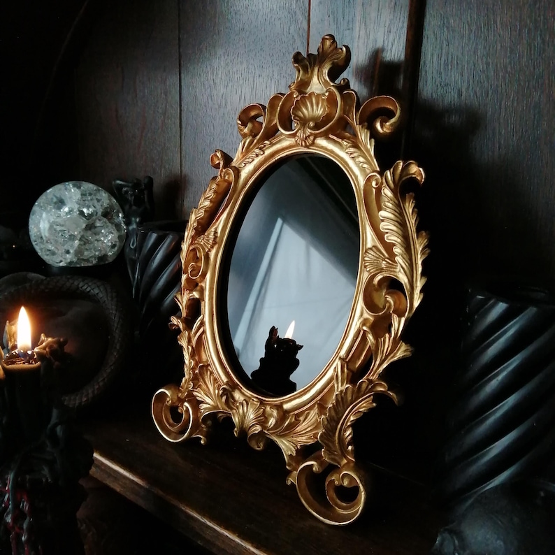 Conjuring, Scrying Mirror. Ornate & Detailed. Foxed Mirror. Magick ...