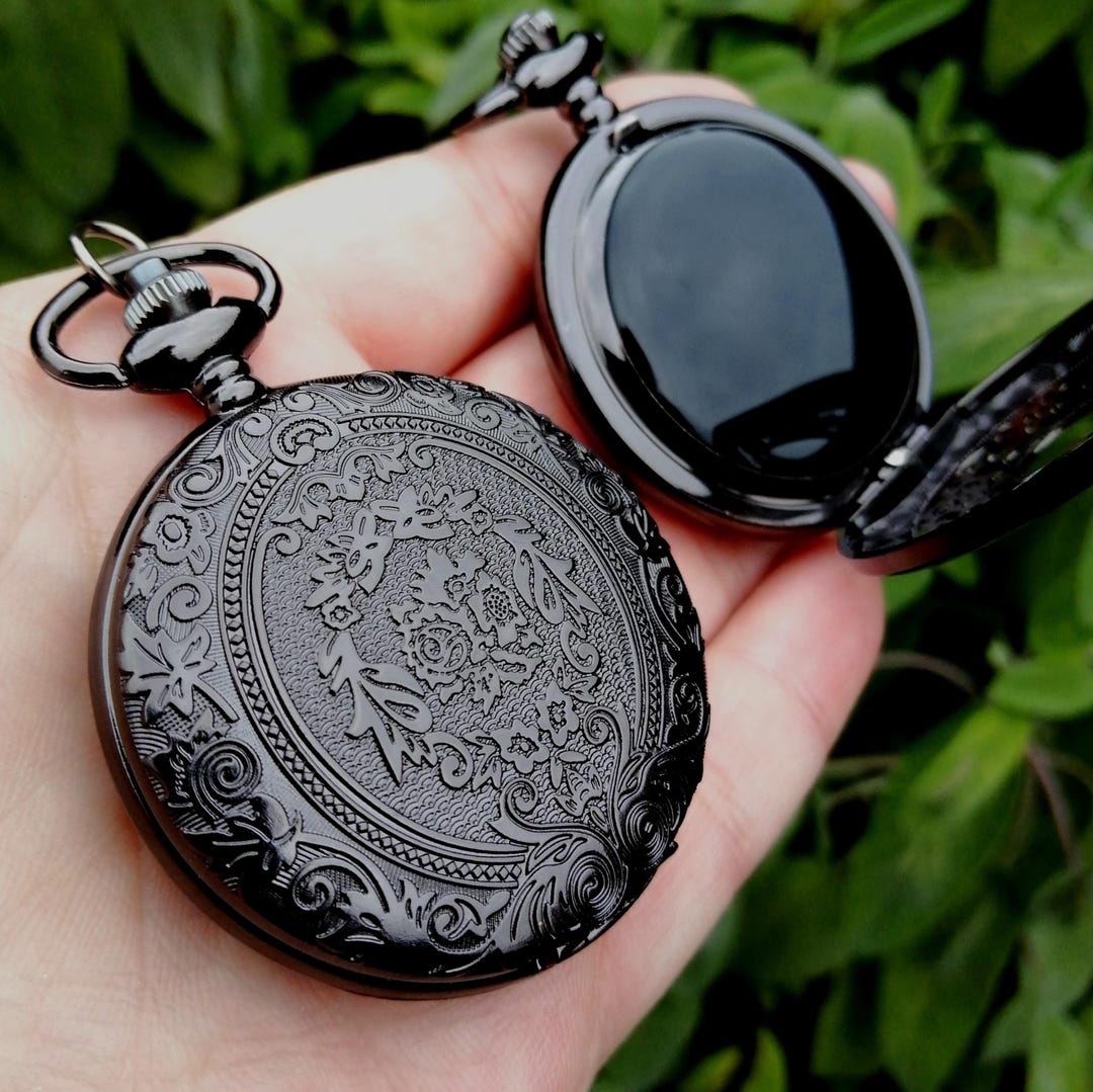 Rosarium Scrying Mirror. Acrylic Face Pocket Black Mirror. Etched Metal ...