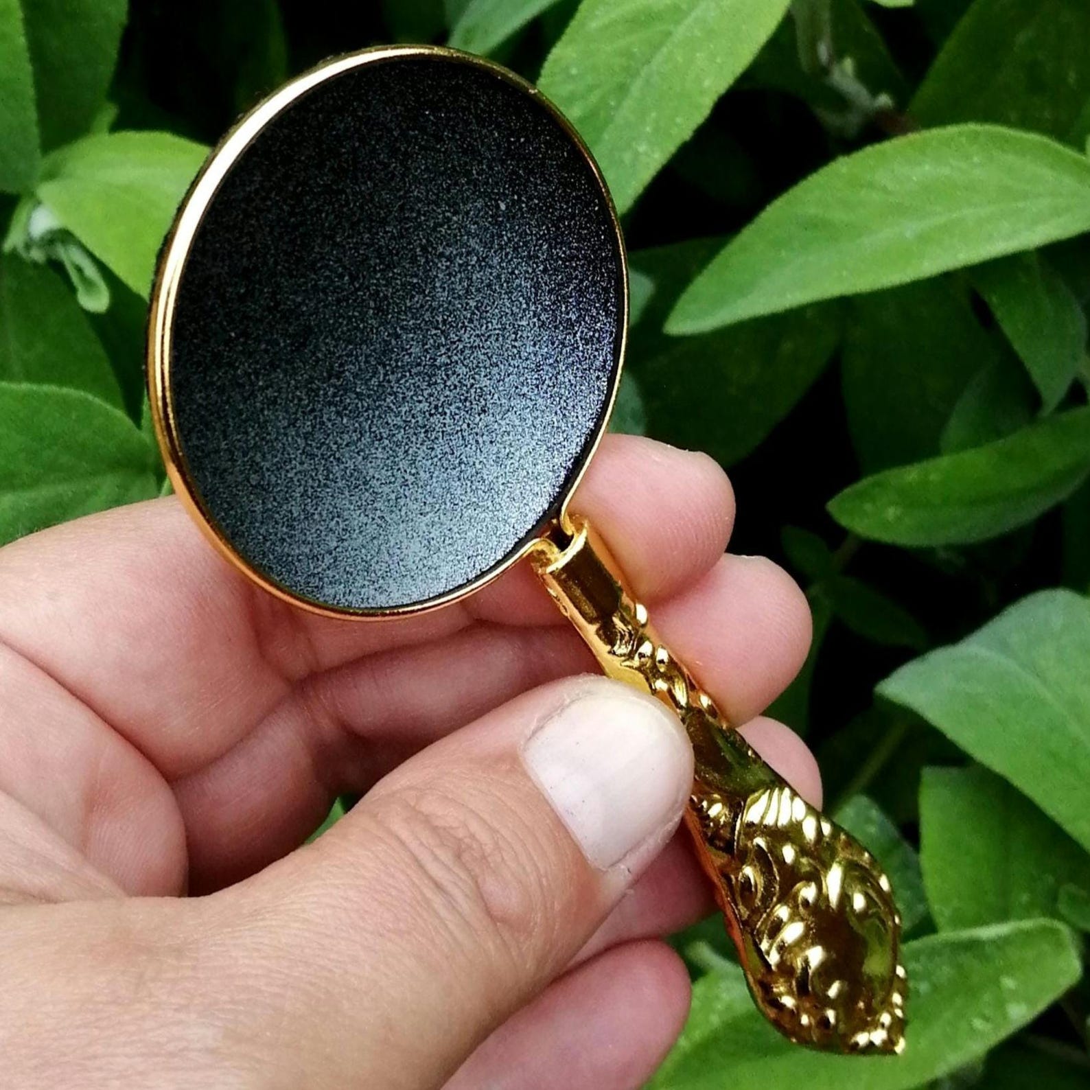 Galaxy Scrying Mirror. Glass Silver & Black Ritually Foxed, Scrying ...
