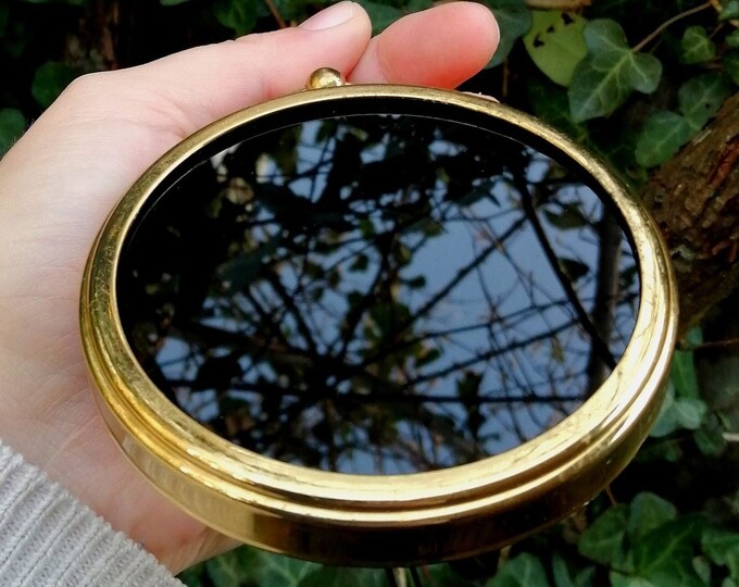The Scrying Glass Vintage 1960's Black Flat Glass Scrying Mirror Held ...