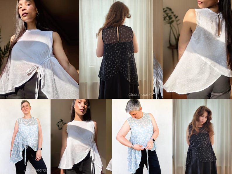 TULIP TOP Sewing Pattern – PDF | Relaxed Fit Sleeveless Summer Top | Asymmetrical, Japandi ...