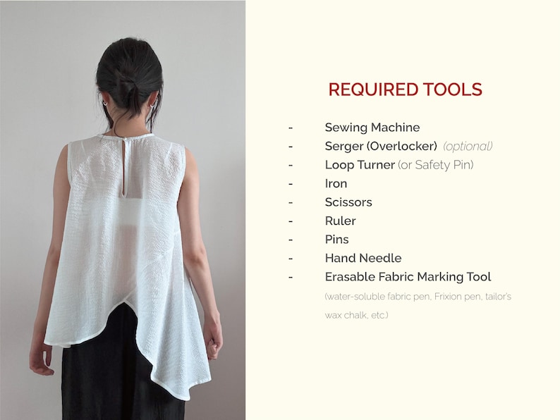 TULIP TOP Sewing Pattern – PDF | Relaxed Fit Sleeveless Summer Top | Asymmetrical, Japandi ...