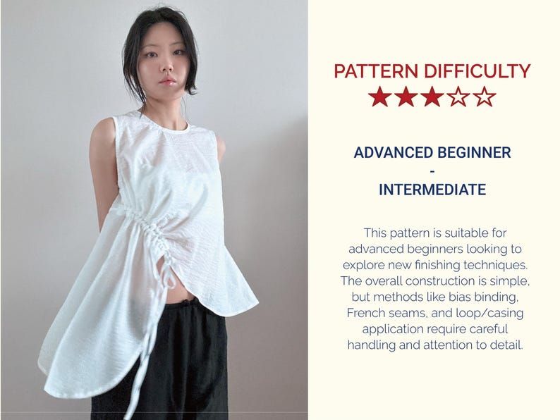 TULIP TOP Sewing Pattern – PDF | Relaxed Fit Sleeveless Summer Top ...