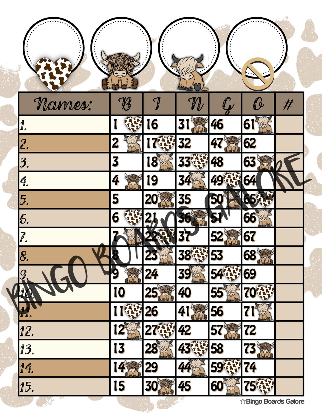 2 Bingo Boards Highland Cows Bingo - Etsy