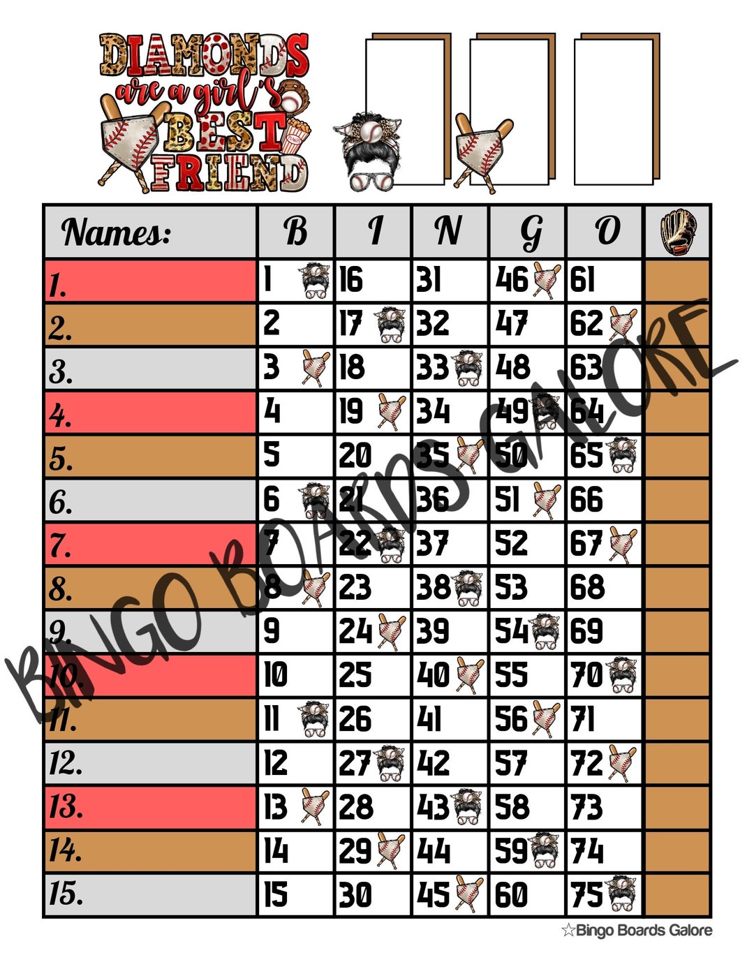 Diamonds Are a Girl's Best Friend Bingo 2 Bingo Boards - Etsy