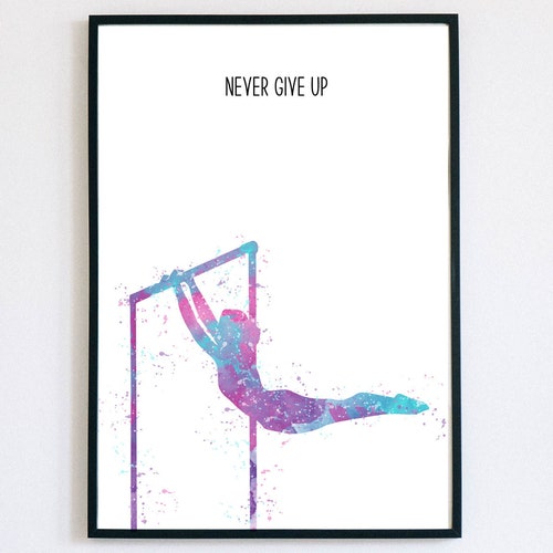 Leaping Artistic Gymnastics Poster Watercolour Inspirational - Etsy