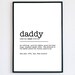 Daddy Definition Print, Father's Day Gift, Father's Birthday Gift ...