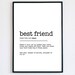 Best Friend Definition Print, Funny Wall Art, Instant Printable ...