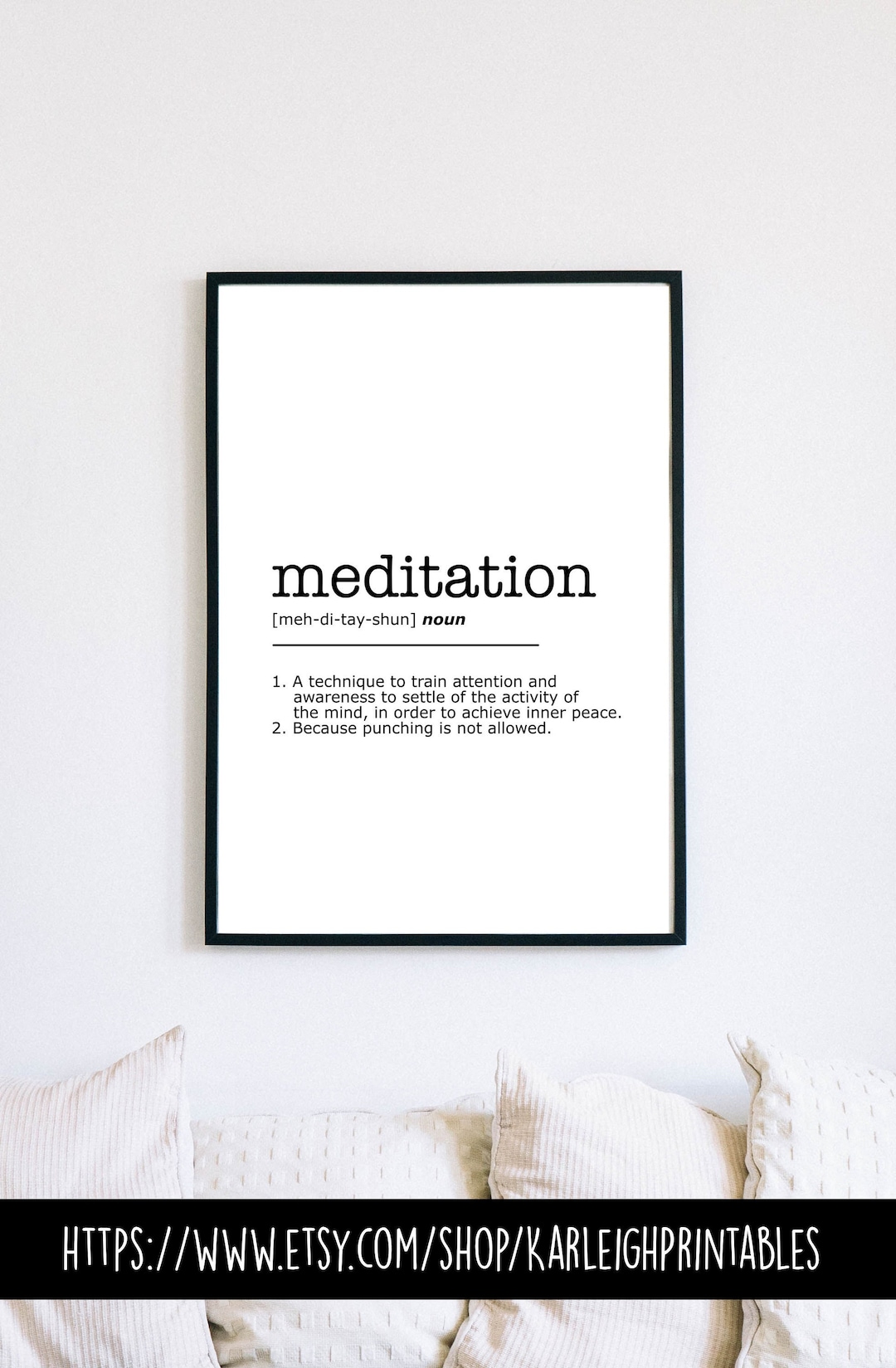 Meditation Definition Print, Yoga Gift Idea, Instant Printable ...