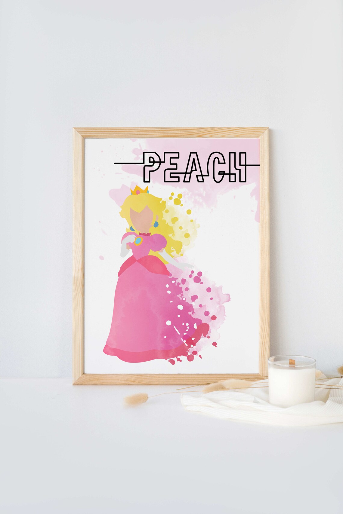 Princess Peach Super Mario Watercolor Poster Digital Art | Etsy