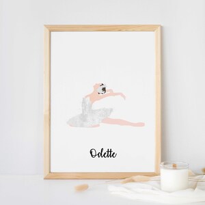 Swan Lake Odette Ballet Art Print, Minimalist Watercolour Ballerina ...