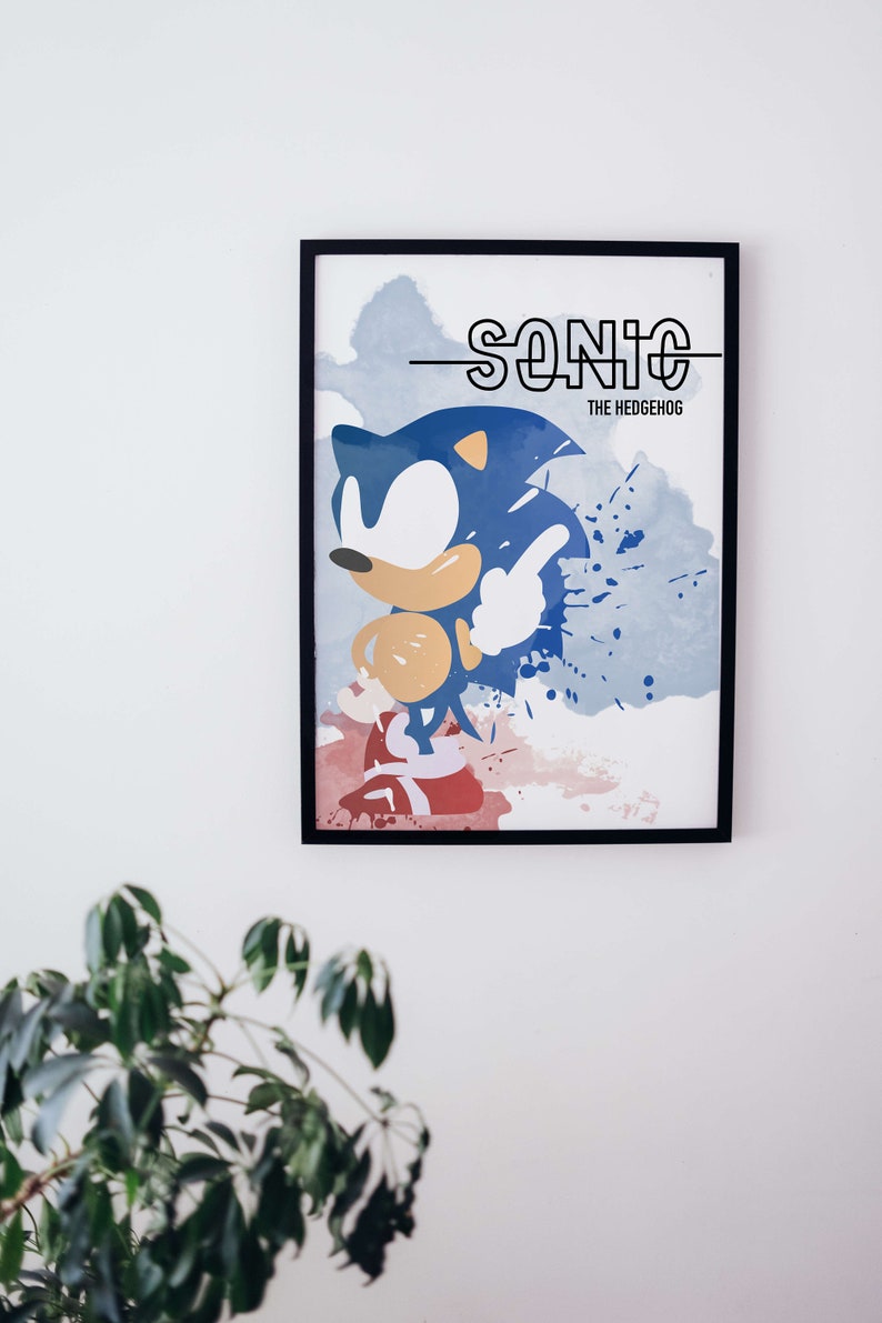 Sonic the Hedgehog, Watercolor Movie Poster, Digital Art Printable - Etsy