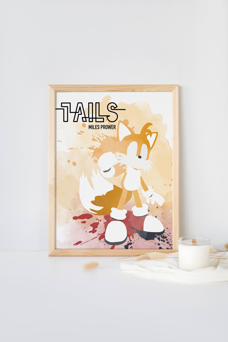Tails the Fox Sonic the Hedgehog Watercolor Movie Poster | Etsy