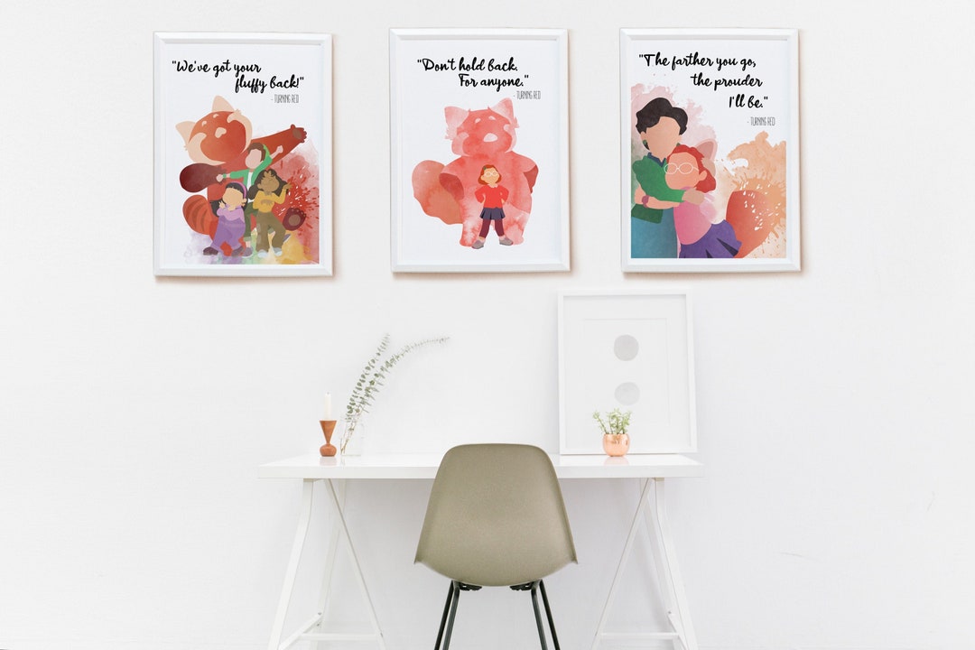 Turning Red, Movie Poster, Watercolor Wall Art, Quote, Digital Print - Etsy