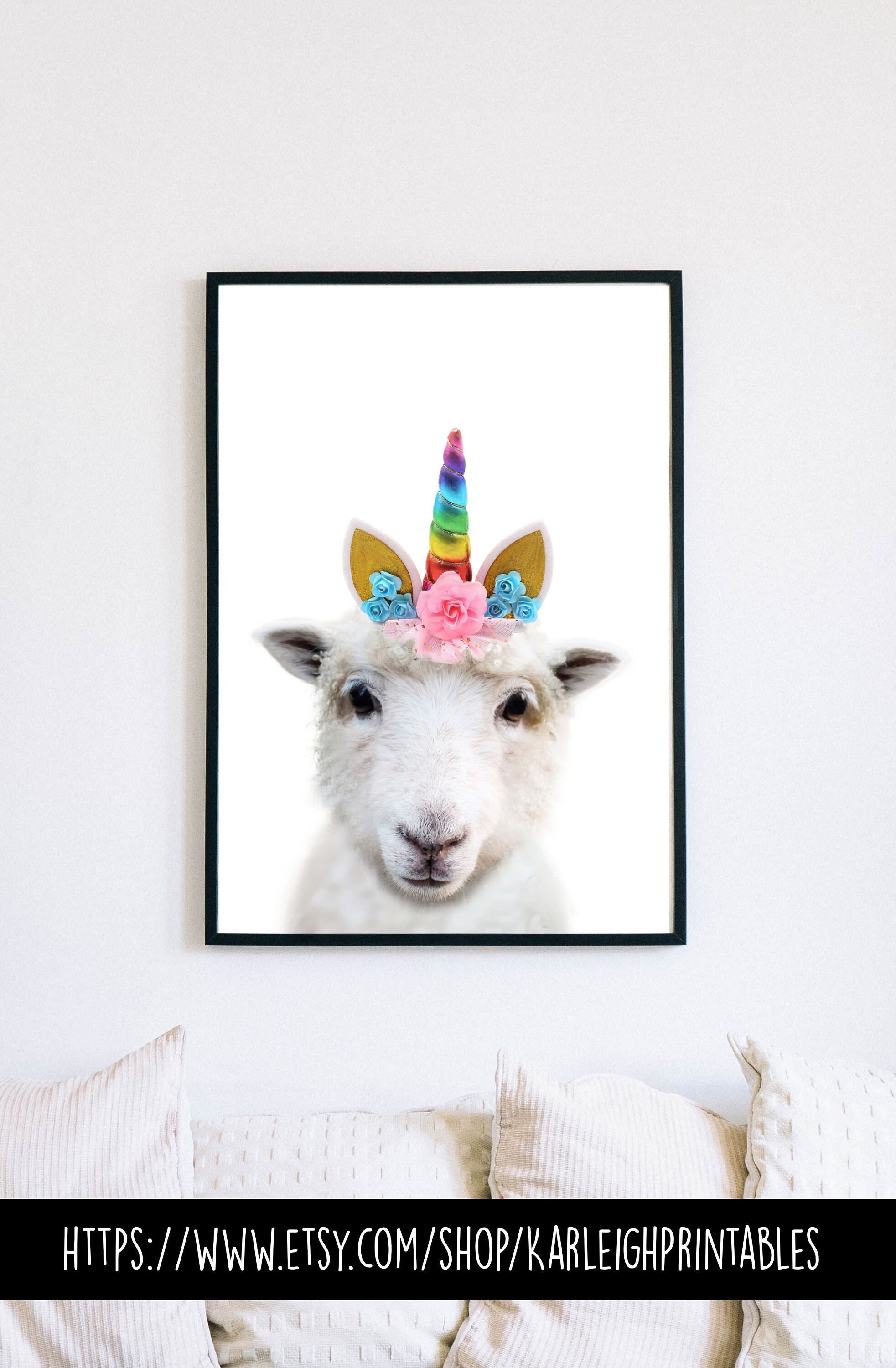 Einhorn Lamm, Niedliches Schaf, Einhorn Tiere, Lustige Tierdruck, minimalistische ...