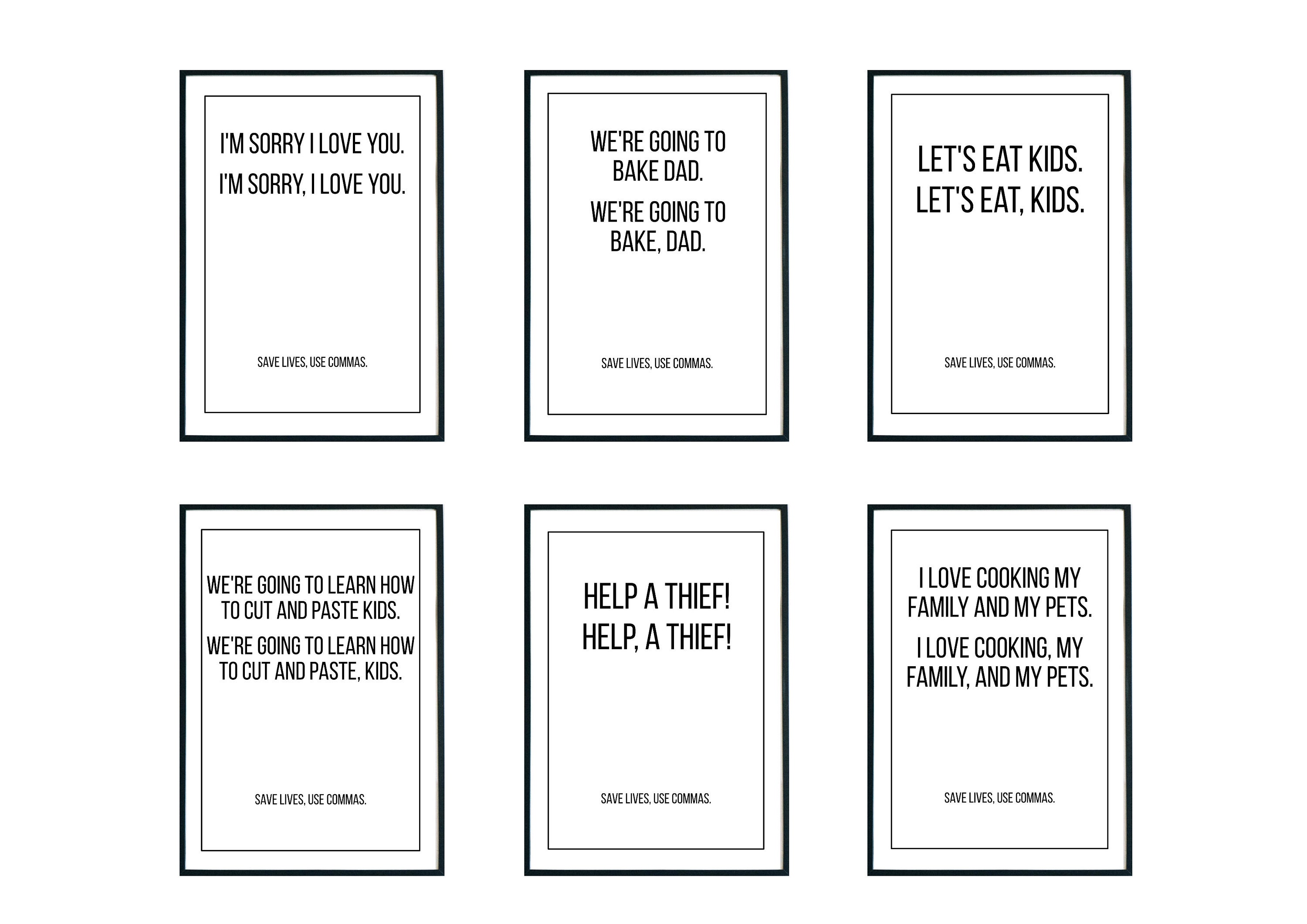 Funny Grammar Poster Grammar Nazi Use Commas English - Etsy