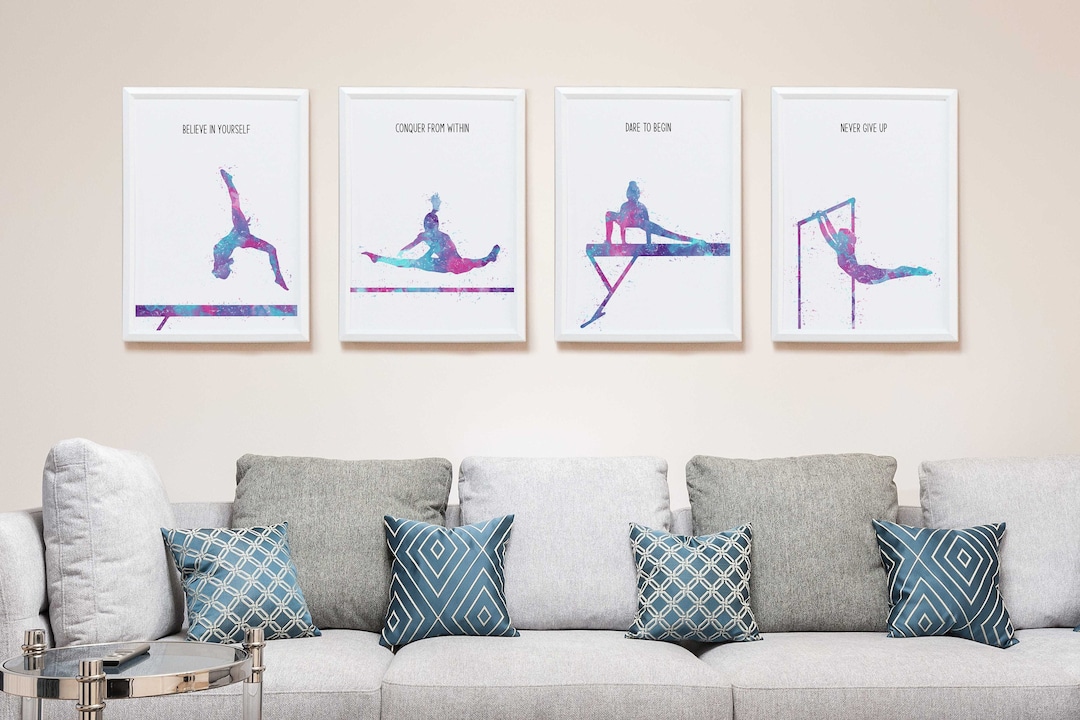 Motivational Quote, Set of 4, Artistic Gymnastics Poster, Watercolour ...