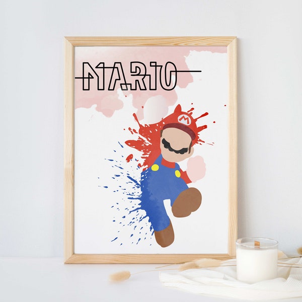 Super Mario Bros Watercolor Clipart - Etsy