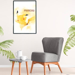 Pikachu Watercolour Poster, Digital Art Print, Pokemon Wall Art ...