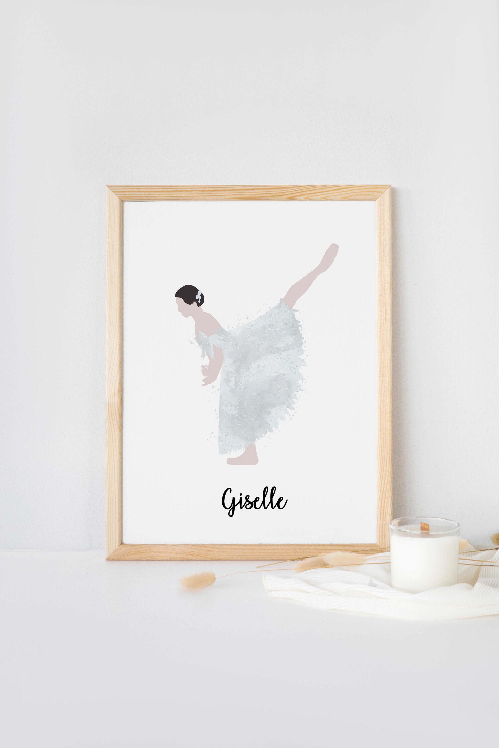 Giselle Ballet Art Print, Aquarelle Minimaliste Ballerine Printable Art ...